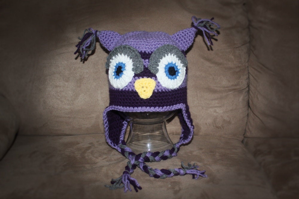 Striped Owl Hat pdf PATTERN digital download crochet | Etsy