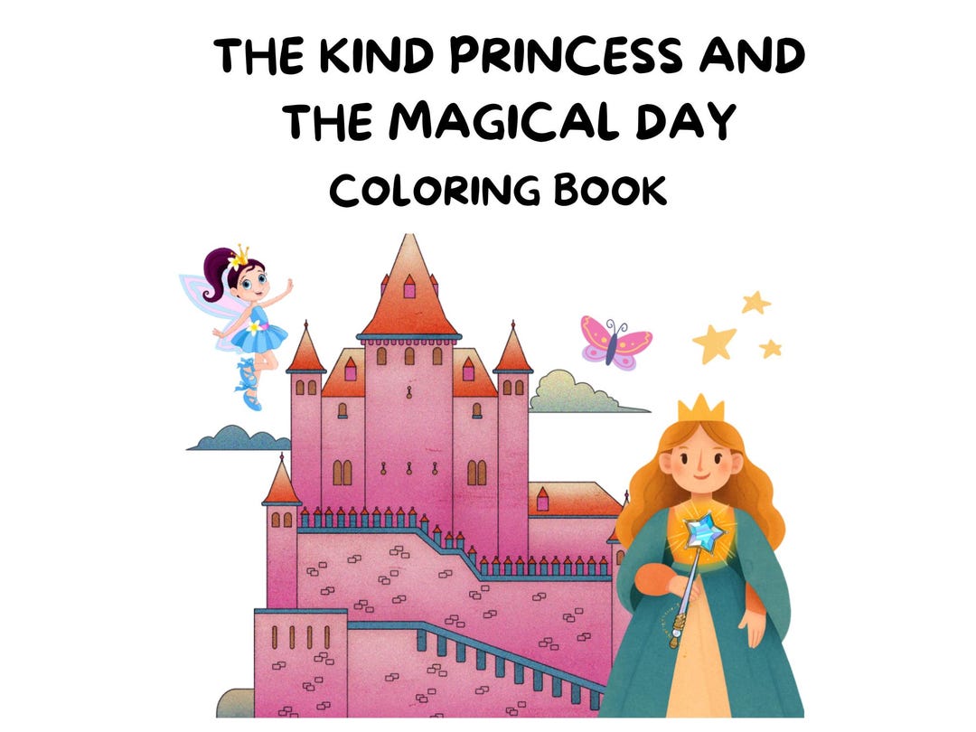 Kids Princess Coloring Book | Fairy Tale Castle, Animals (printable PDF ...