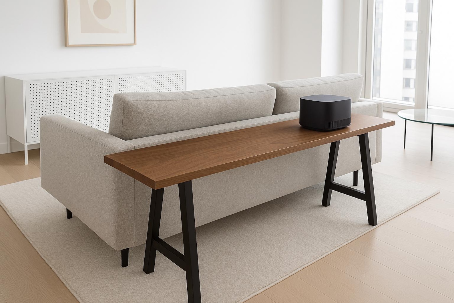 Oak Entryway Table, Solid Wood Console Table, Behind Sofa Table, Narrow ...