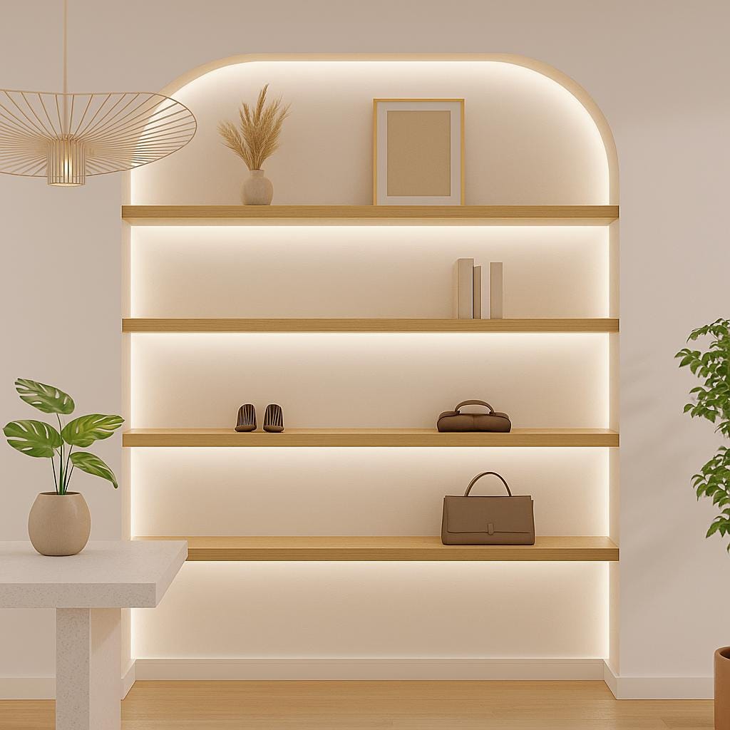 LED Floating Shelves – Lighted Wall Shelf in Walnut or Oak – Modern ...
