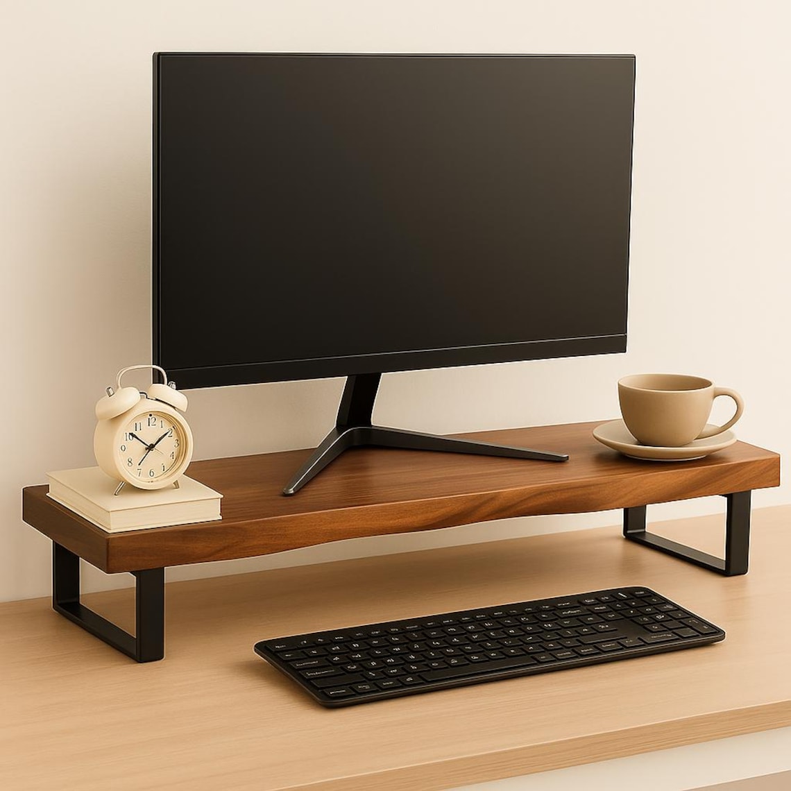 Monitor Stand - Monitor Riser, Wood Monitor Stand, Solid Wood Stand ...