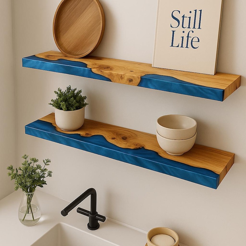 Wood and Epoxy Shelfs - Etsy