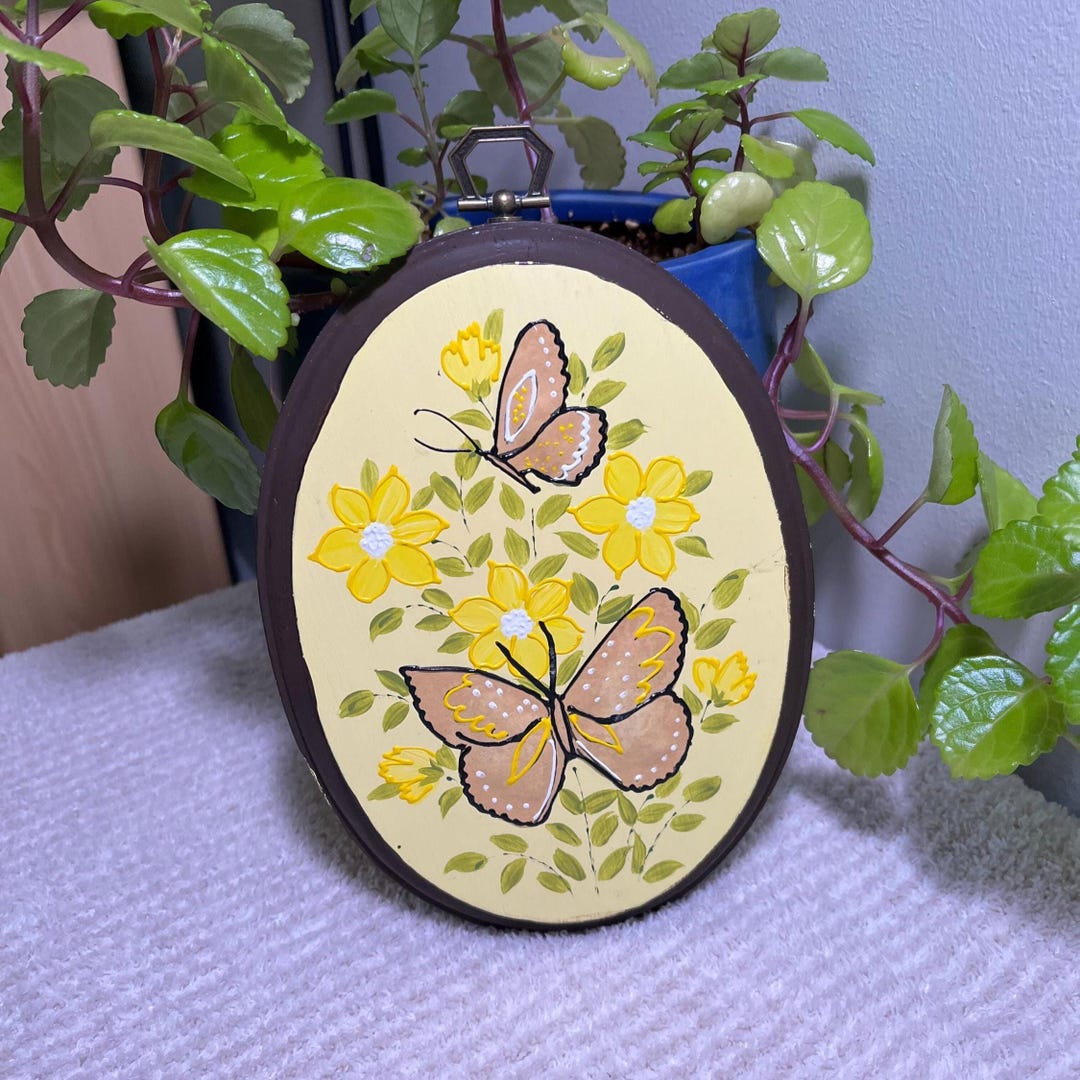 Vintage Merri-mates Butterfly Wall Hanging – Hand-painted Wood Plaque ...