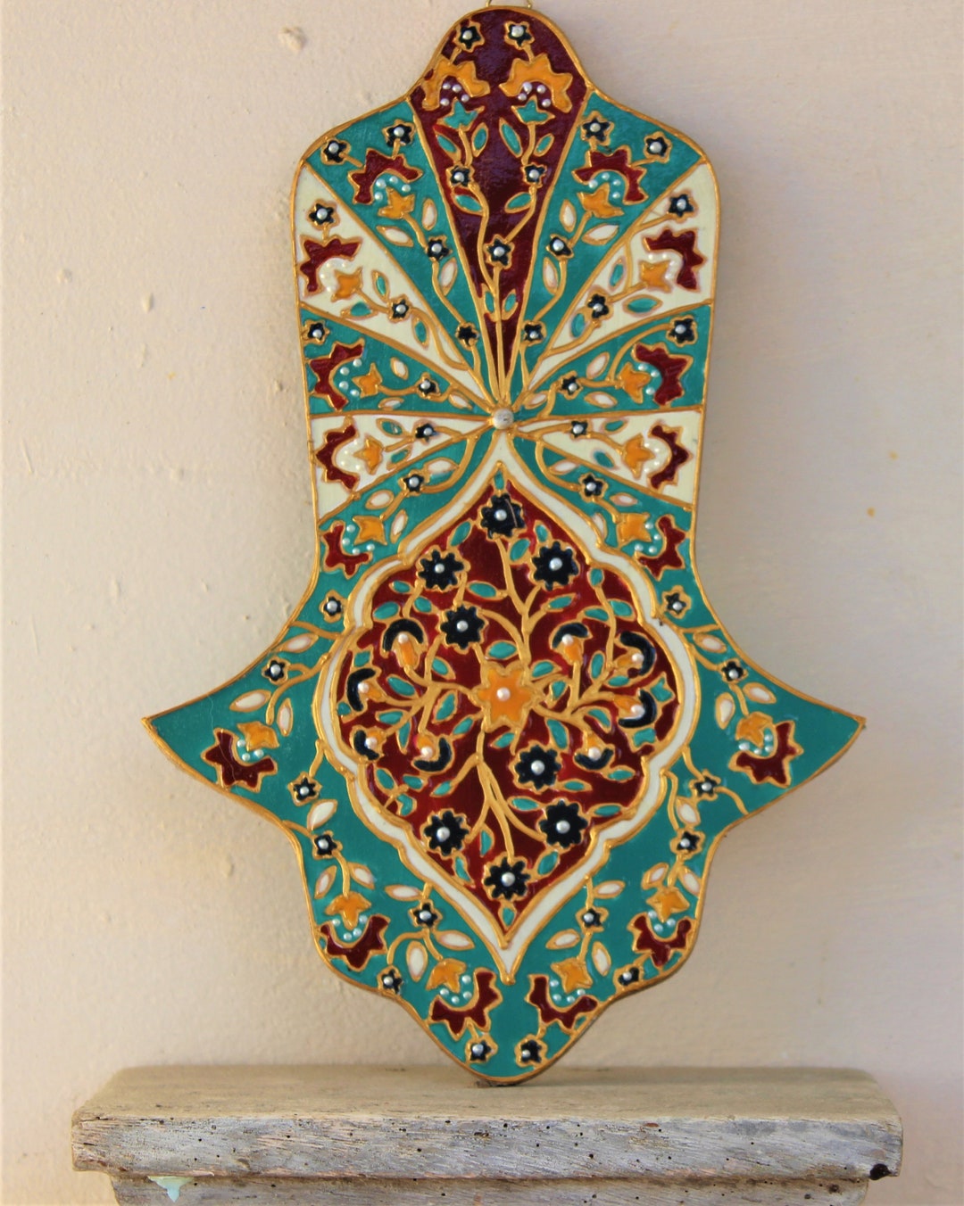 Small Hamsa, Wall Art Hamsa, Islamic Art, Hand Painted, Original Hamsa ...