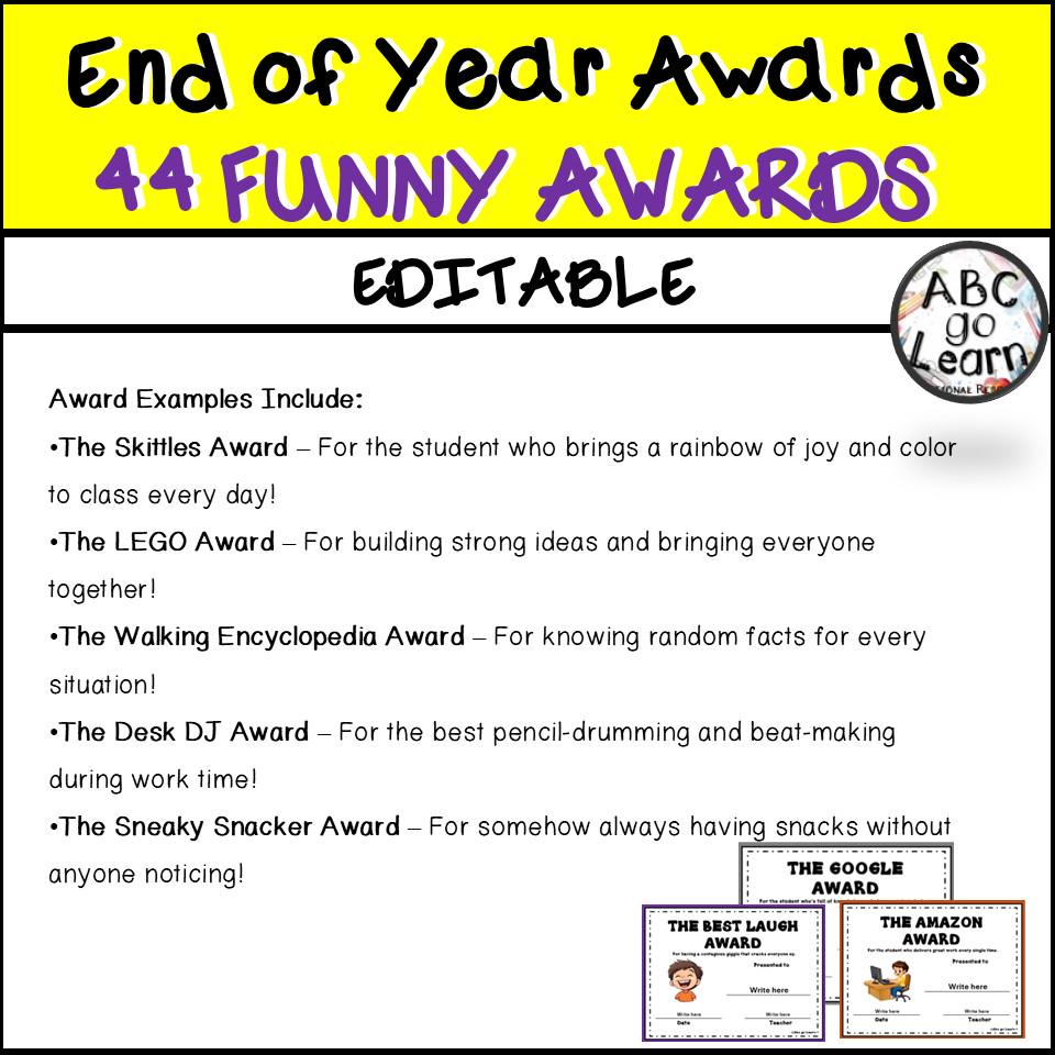 End of Year Awards | Funny Awards | Certificates | EDITABLE | Digital ...