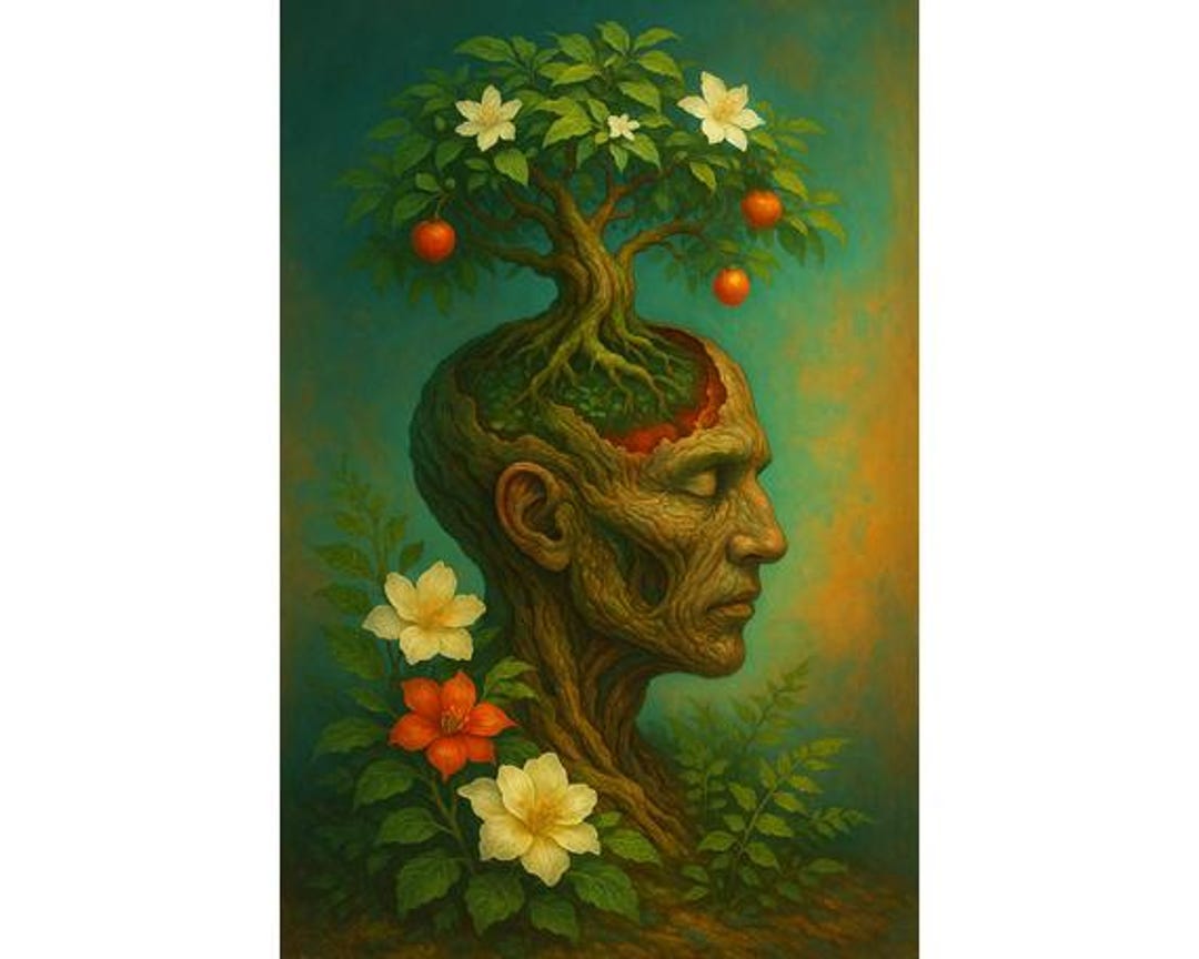 Surreal Wall Art Print – Tree of Thought Botanical Mind, Mystical ...
