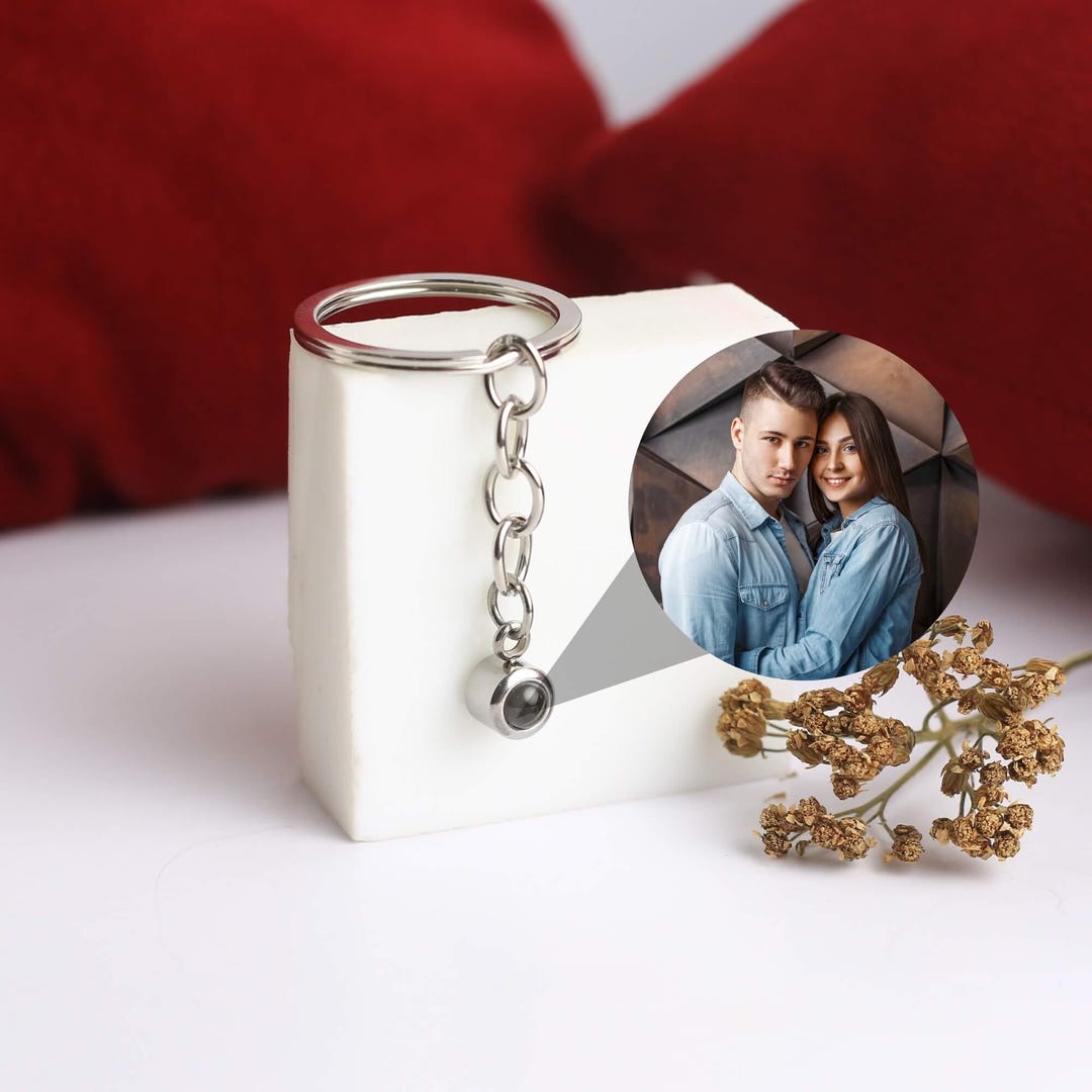 Personalized Circle Photo Projection Keychain, Hidden Circle Picture ...