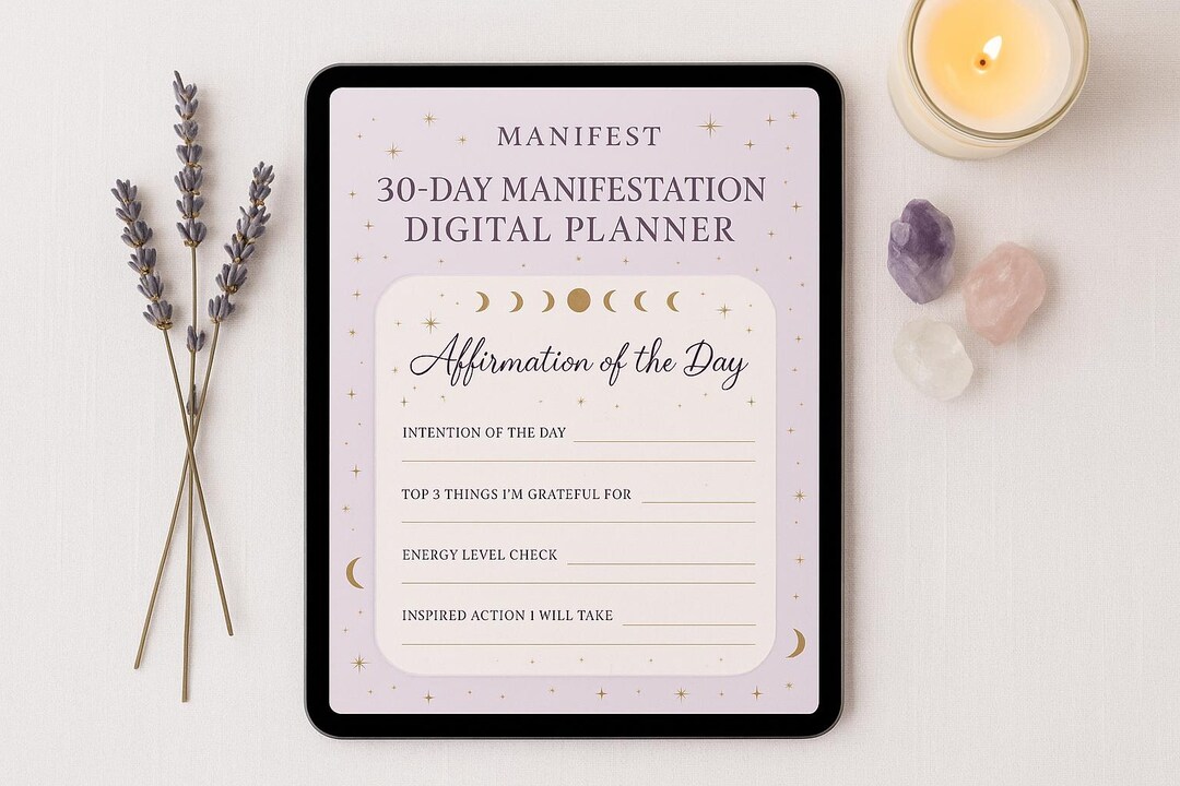 30-day Manifestation Digital Planner PDF – Daily Affirmations, Weekly ...
