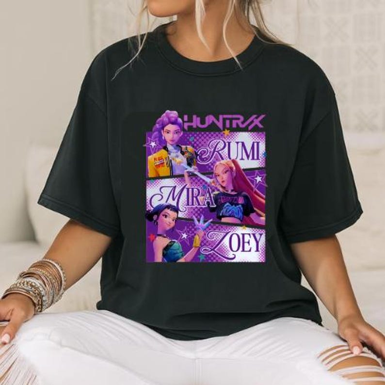 Huntrix Kpop Girls PNG | Demon Hunter Graphic Shirt | Transparent ...