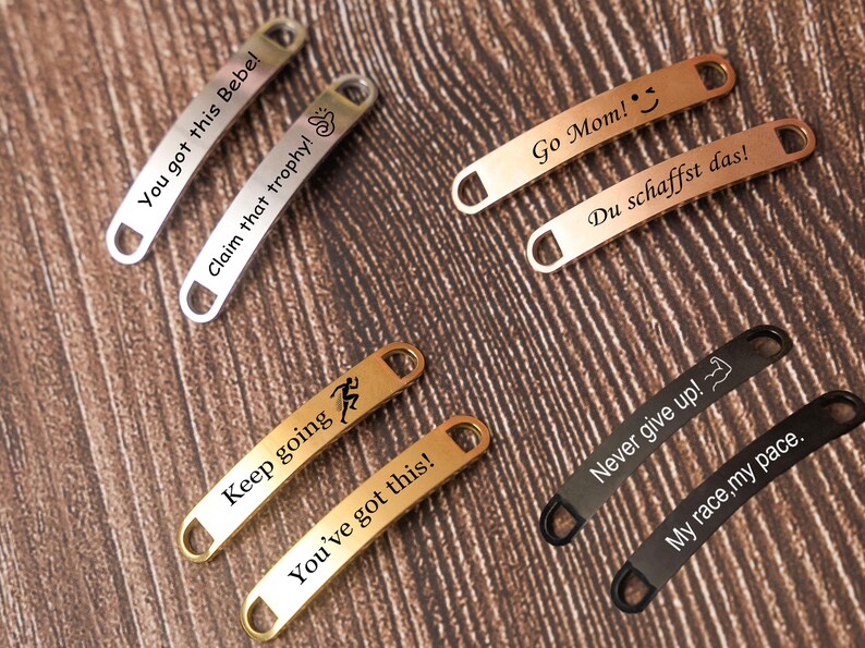 Personalised Running Shoe Tags Custom Laser Engraved ID for Marathon ...