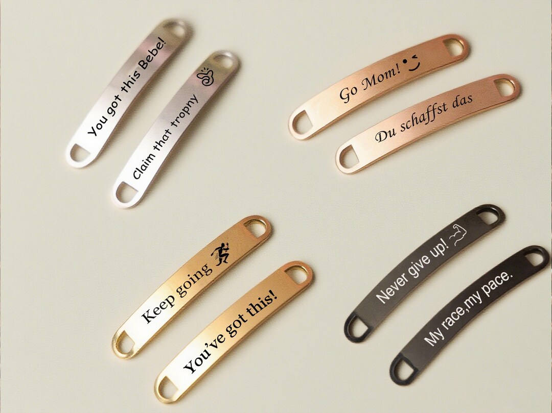 Personalized Running Shoe ID Tags: Laser Engraved Stainless Steel - Etsy