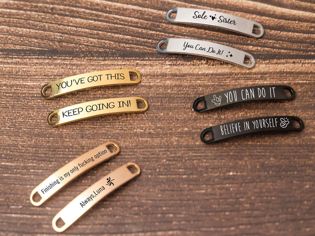 Personalised Running Shoe Tags Custom Laser Engraved ID for Marathon ...