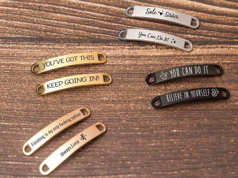 Personalised Running Shoe Tags Custom Laser Engraved ID for Marathon ...