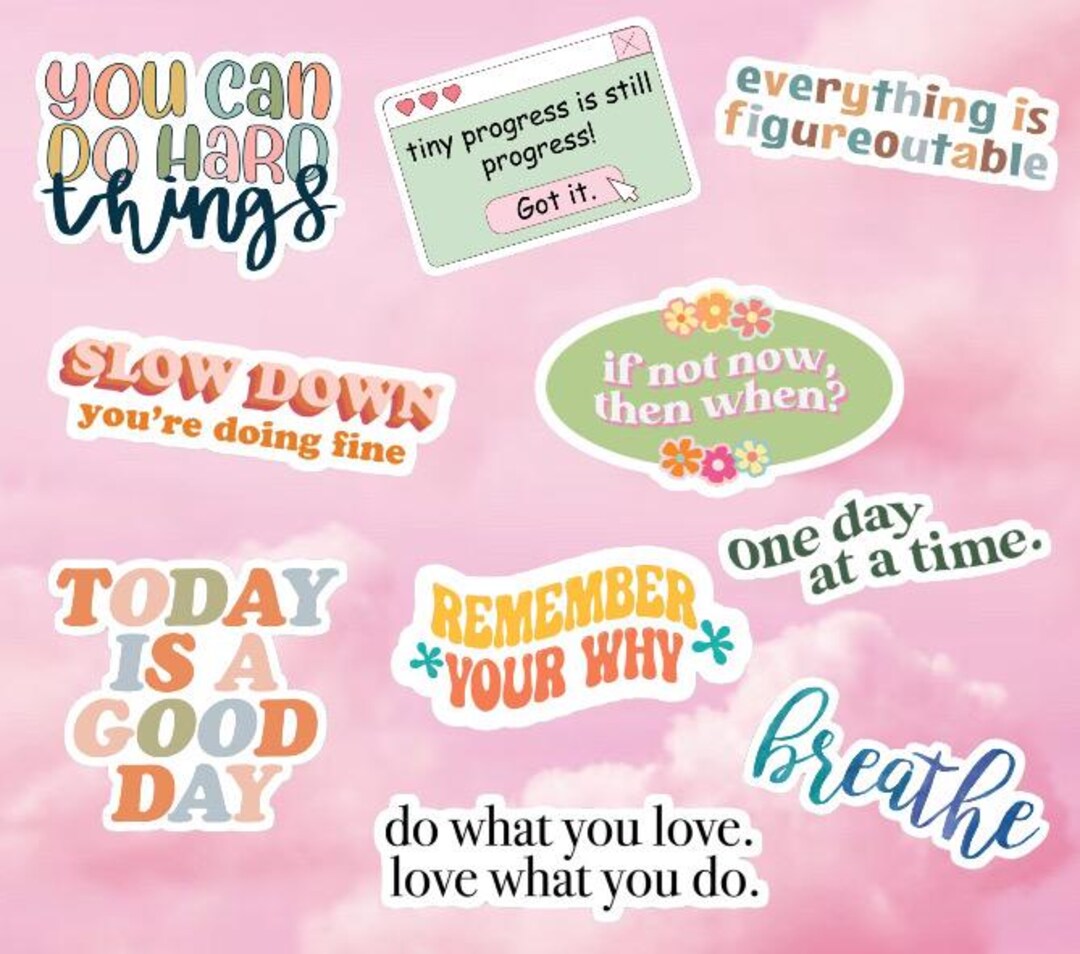 10 Pc Motivational Sticker Pack High Quality Glossy Motivational Quote ...