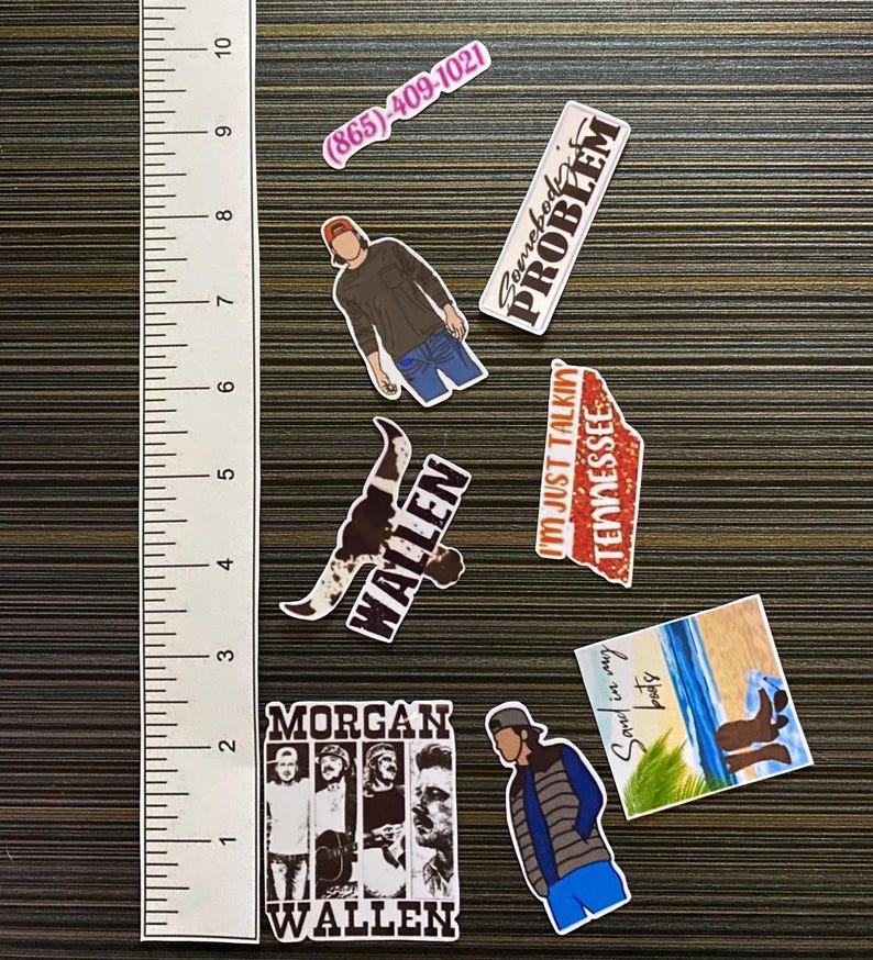 8 Pc Morgan Wallen Sticker Pack High Quality Glossy Country Music ...