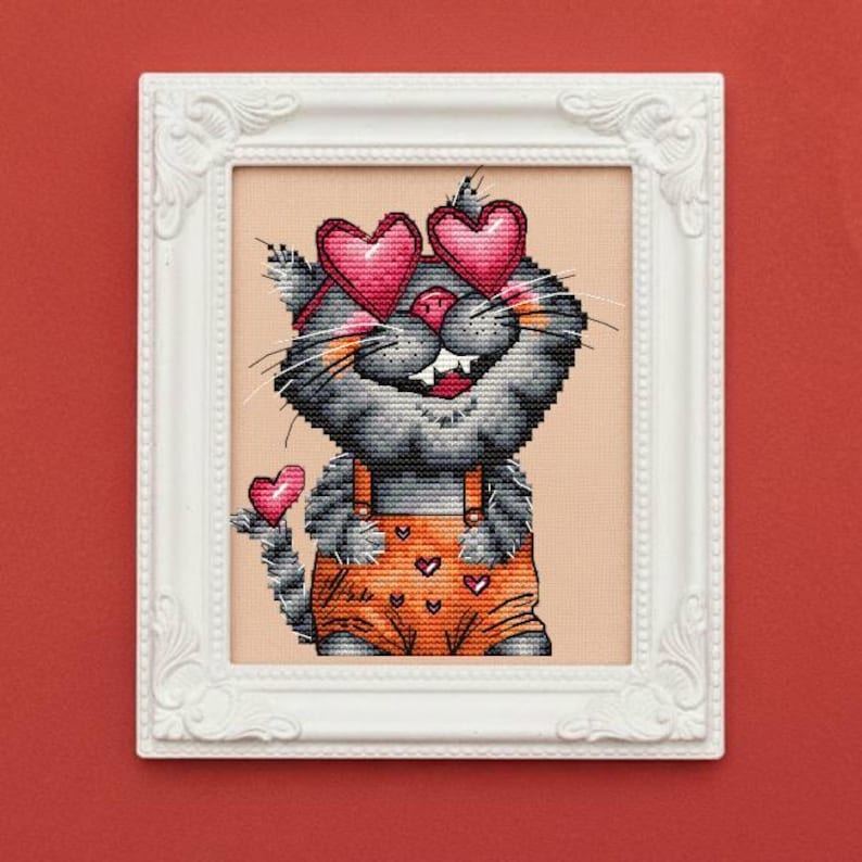 Cross Stitch Pattern Cat Casanova — Valentine’s Day, PDF - Etsy