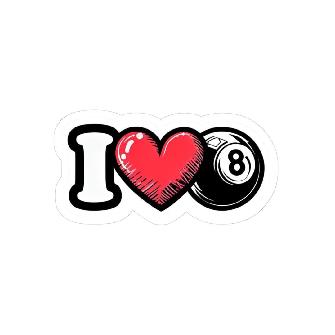I Love 8 Ball Sticker: Pool Decal for Laptop, Billiards - Etsy