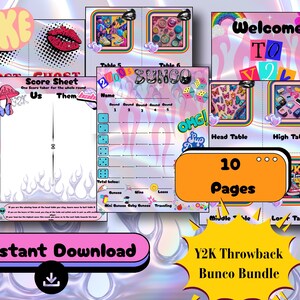 Y2K Bunco Scorecard Set: 2000s Nostalgia Game Night (PDF & PNG Download ...
