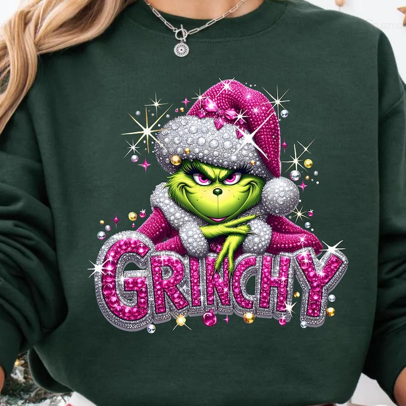Women Bling Grinch Shirt - Etsy