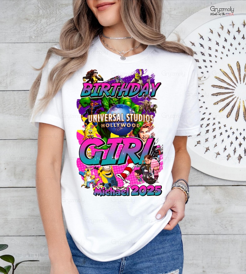 Universal Birthday Girl, Boy, Crew T-shirt | Universal Studios ...