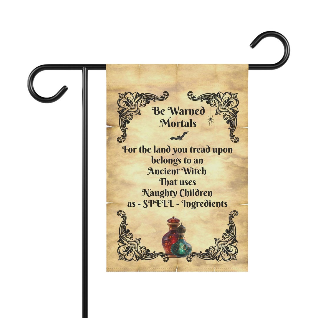 Witchy Warning Garden Banner: Spooky Halloween Outdoor Sign - Etsy