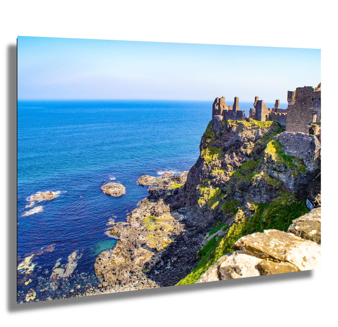 Dunluce Castle Ireland Wall Art – Sunny Coastal Cliff Photography ...
