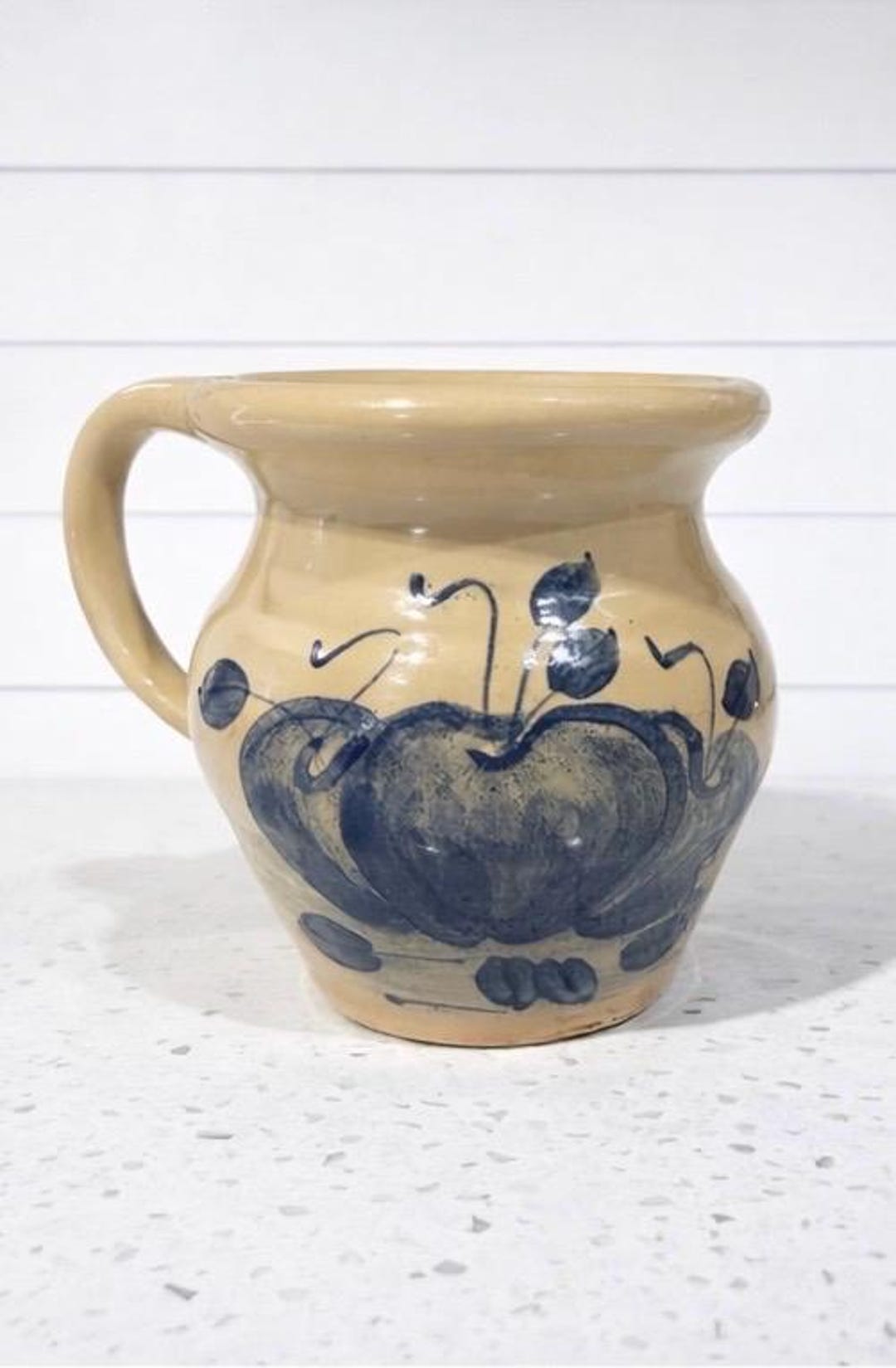 Vintage Casey Pottery Pitcher With Hand Painted Apple Pattern - Etsy