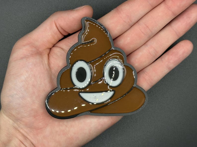 Funny Poop Emoji Coaster or Lapel Pin - Gag Gift, Hilarious Party Favor ...