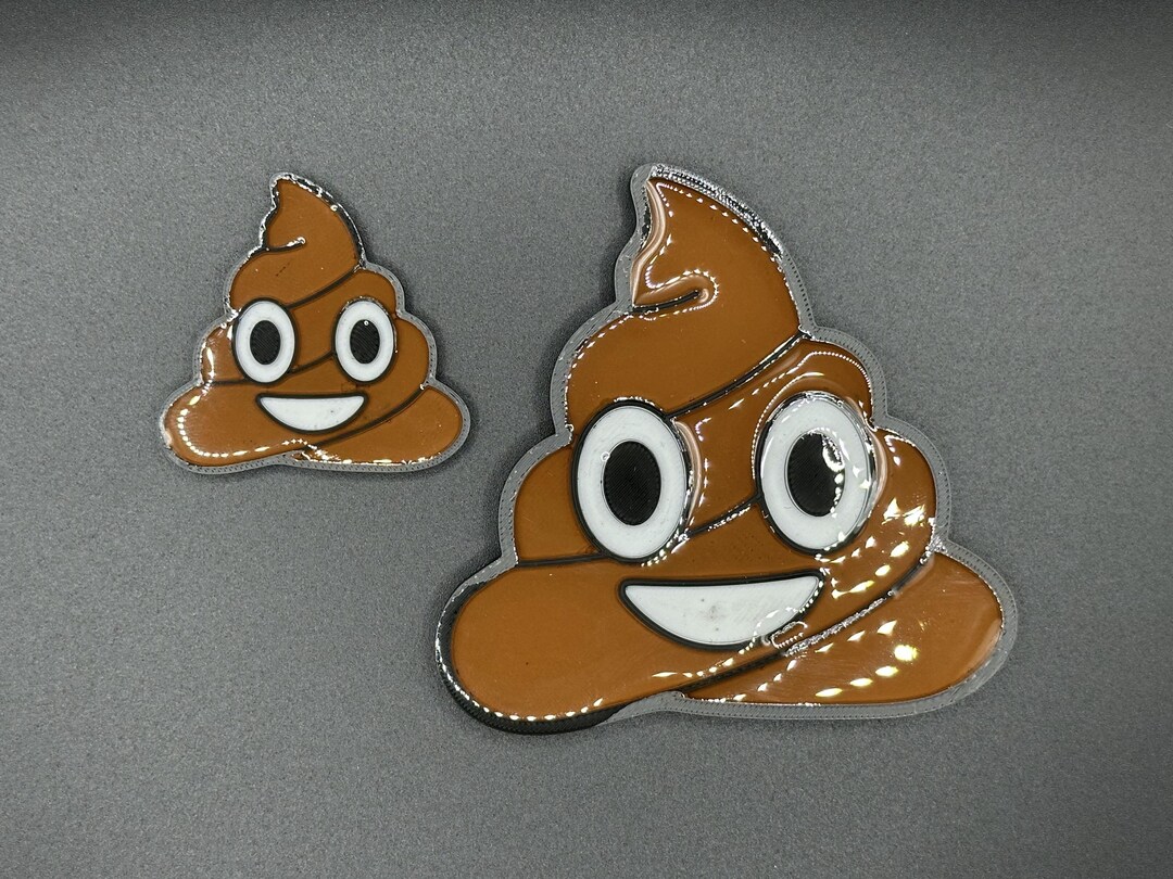 Funny Poop Emoji Coaster or Lapel Pin - Gag Gift, Hilarious Party Favor ...