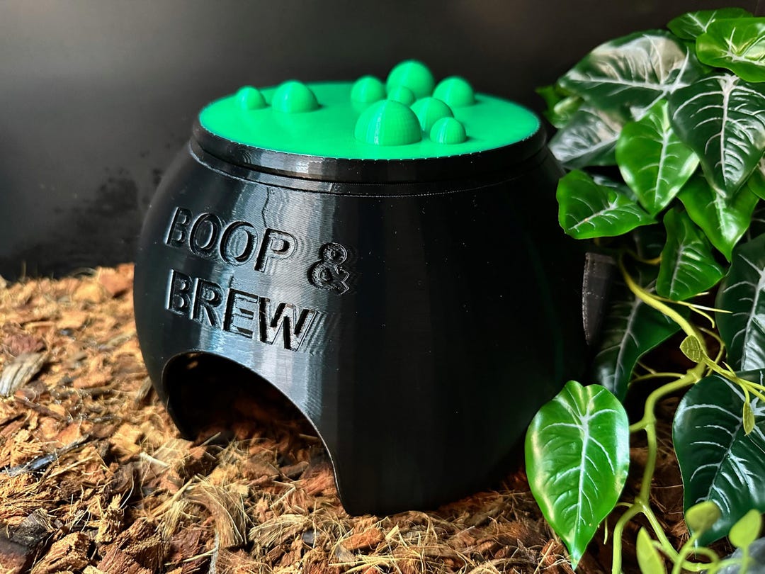 Witch Cauldron Humid Hide for Reptiles – Halloween Terrarium Decor With ...