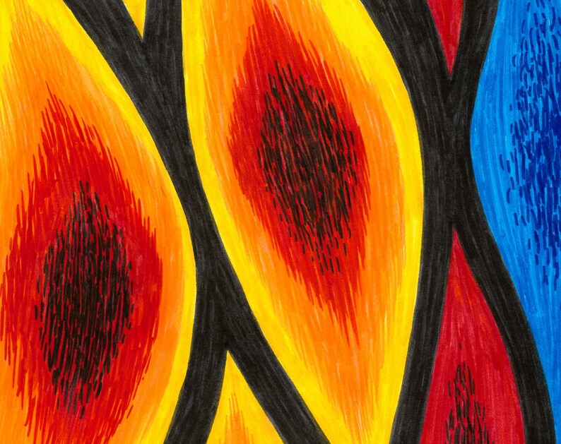 Fire and Water Hand Drawing Print 4676x3306 Pixel - Printable Art ...