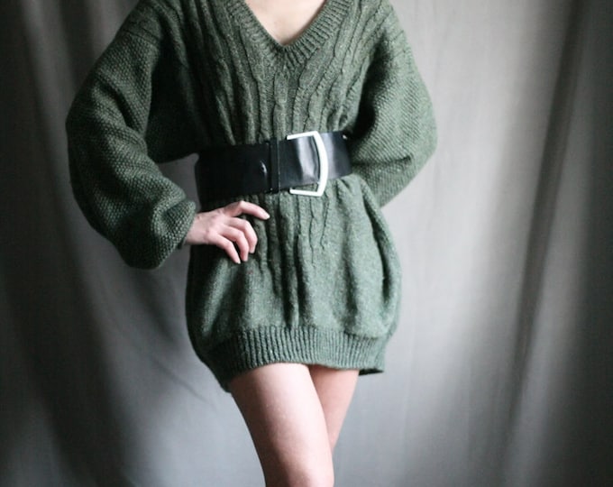 Ungaro Moss Green Knit Sweater V-neck Size XL - Etsy