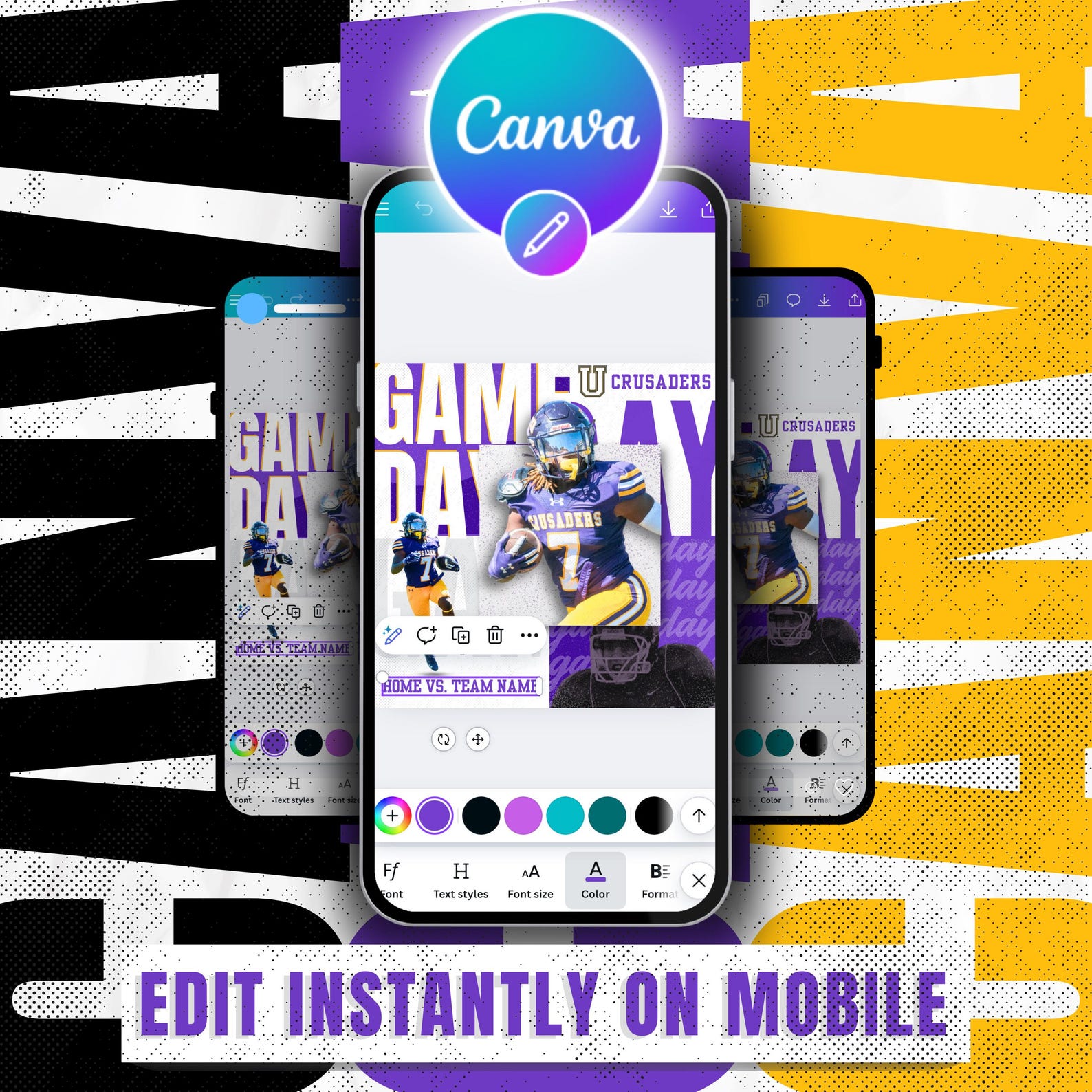 Editable Sports Schedule Canva Template – Football, Basketball, Team ...