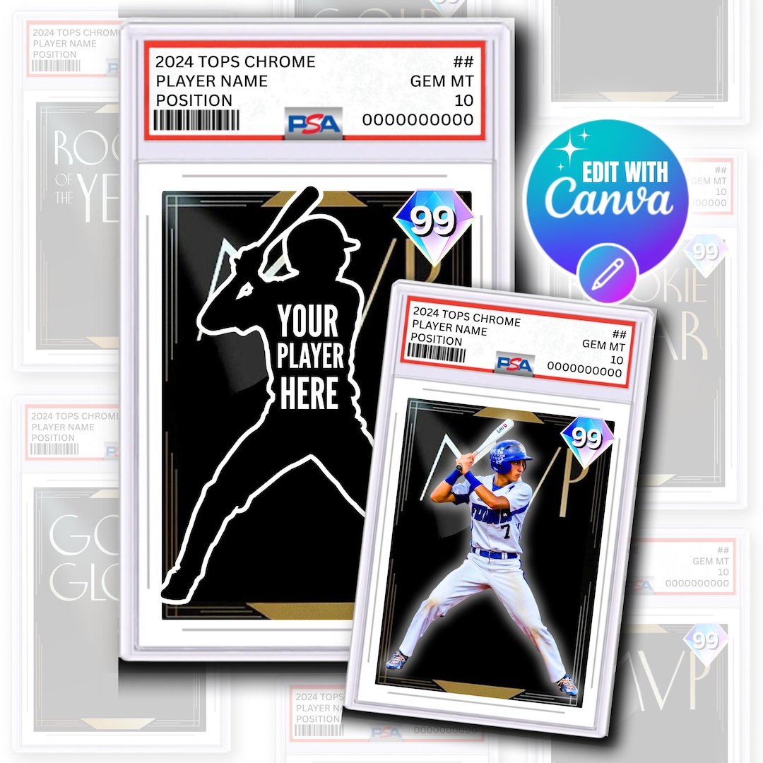 Baseball Card Canva Template Bundle: MVP, Gold Glove, Rookie (digital ...