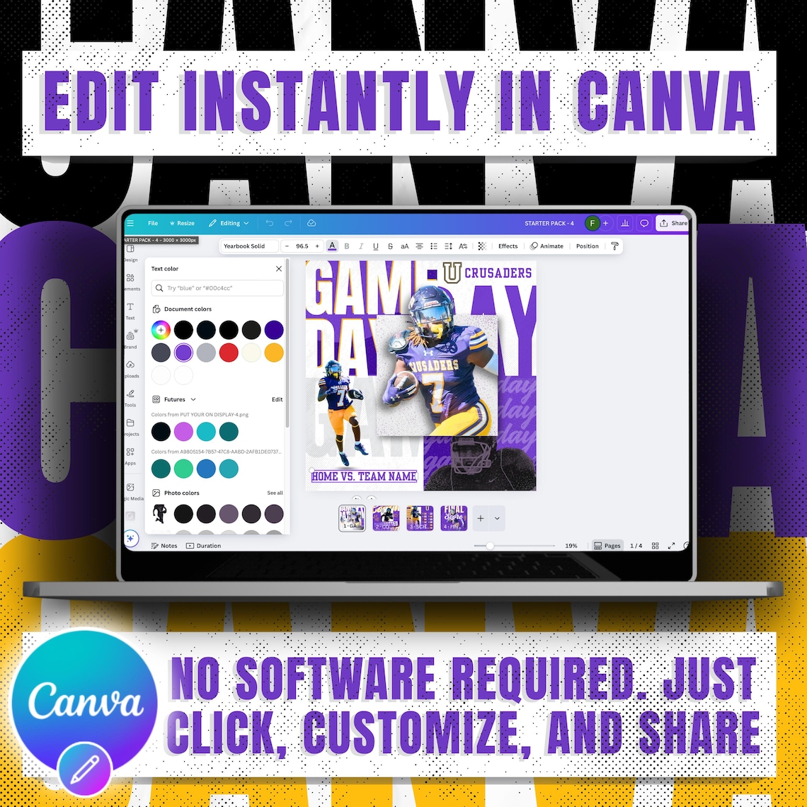 Editable Sports Schedule Canva Template – Football, Basketball, Team ...