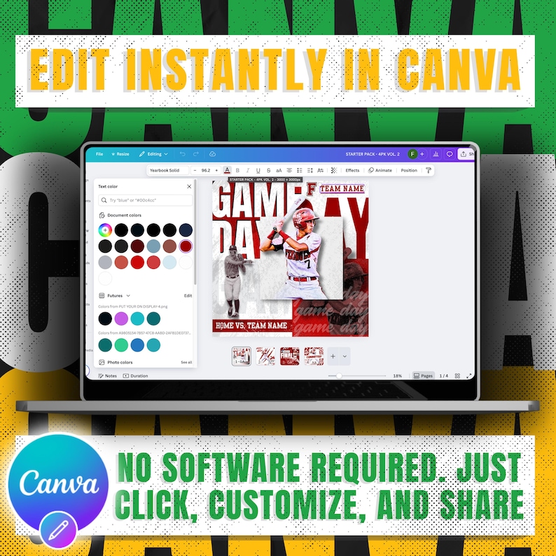 Sports Schedule Canva Template: Football, Basketball, Baseball ...