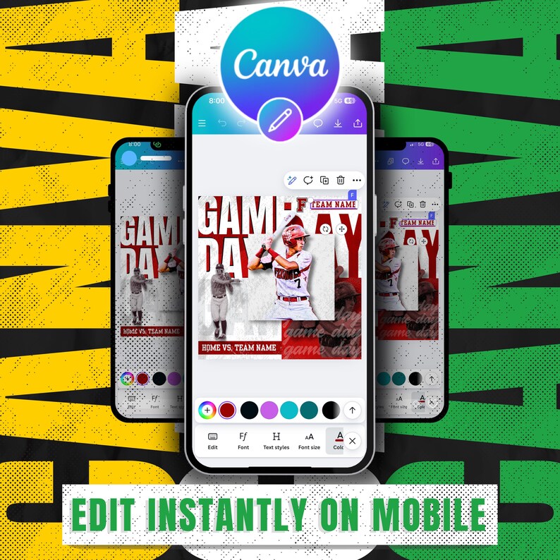 Sports Schedule Canva Template: Football, Basketball, Baseball ...