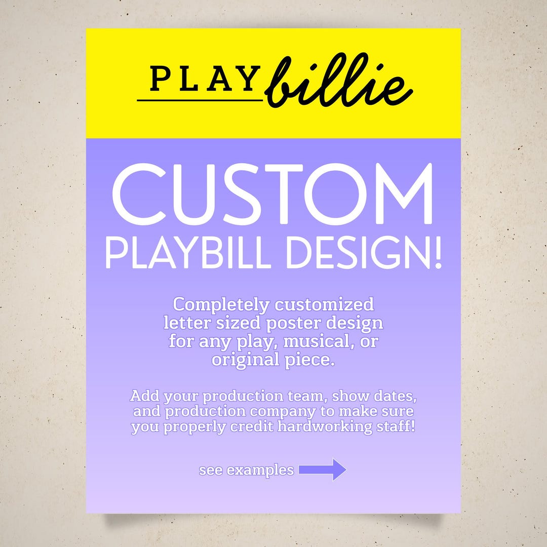 Custom Playbill / Poster Design - Etsy