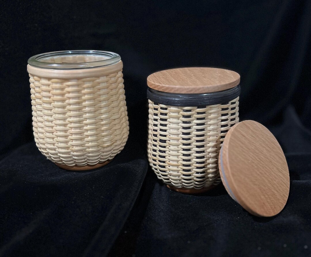 Handmade Oui Jar Basket With Wooden Lid - Etsy