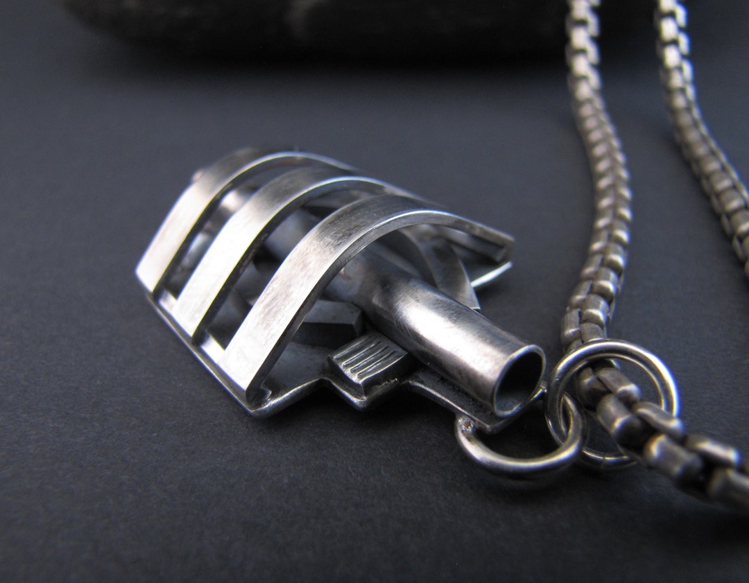 Modernist Sterling Silver Futuristic Pendant - Etsy
