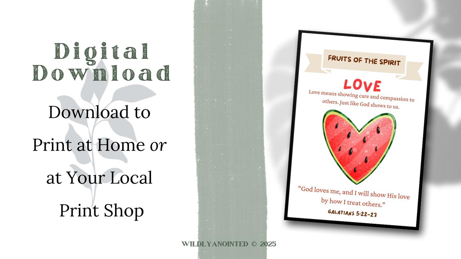 Fruits of the Spirit Poster Set for Kids | Christian Wall Art Printable ...