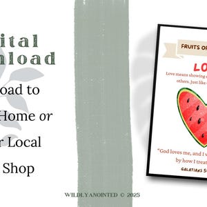 Fruits of the Spirit Poster Set for Kids | Christian Wall Art Printable ...