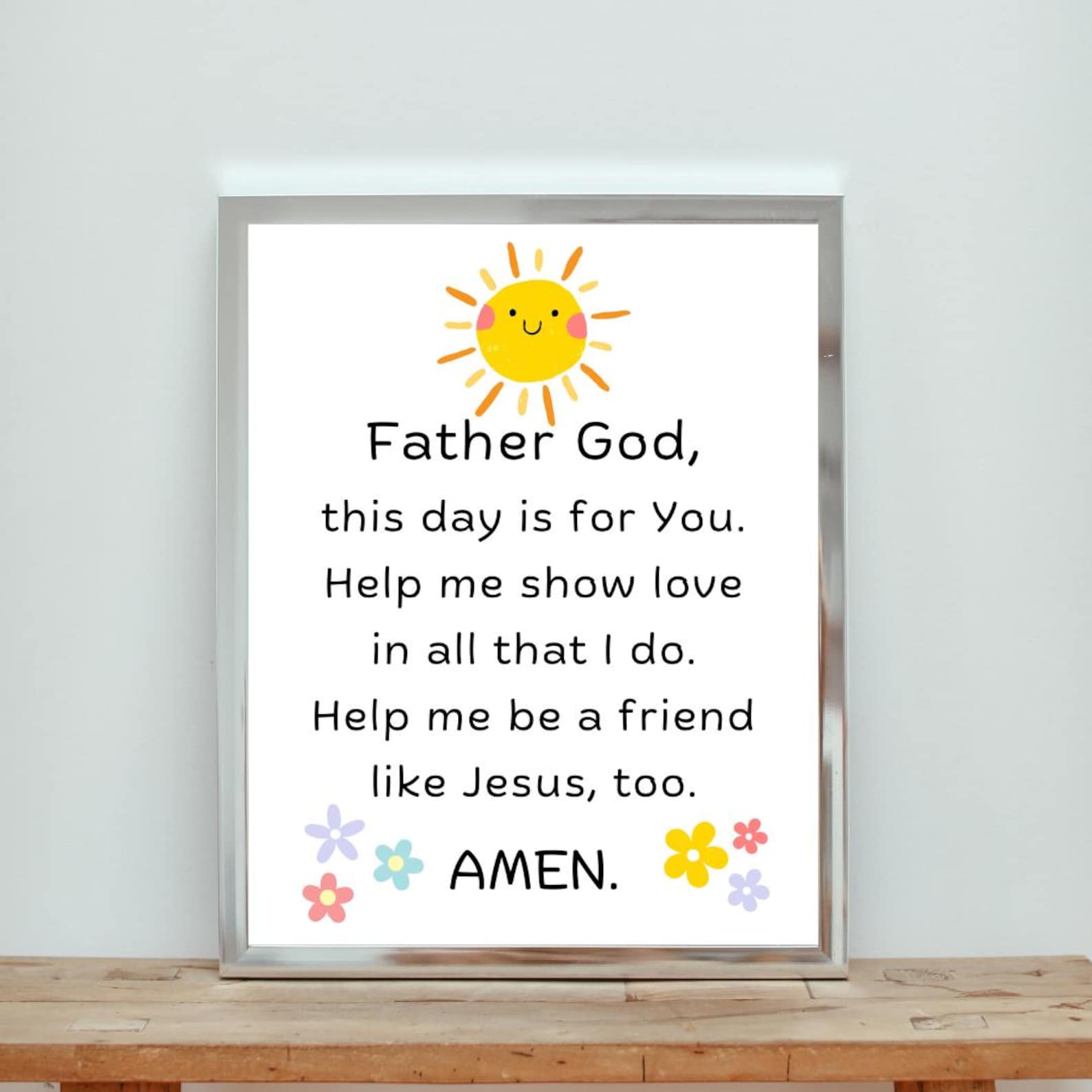 Sunshine Children's Prayer Printable: Rhyming Christian Poem (digital ...