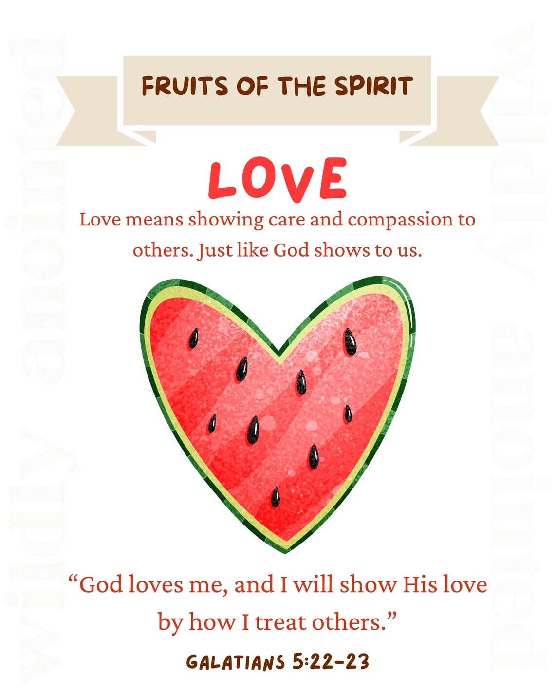 Fruits of the Spirit Poster Set for Kids | Christian Wall Art Printable ...