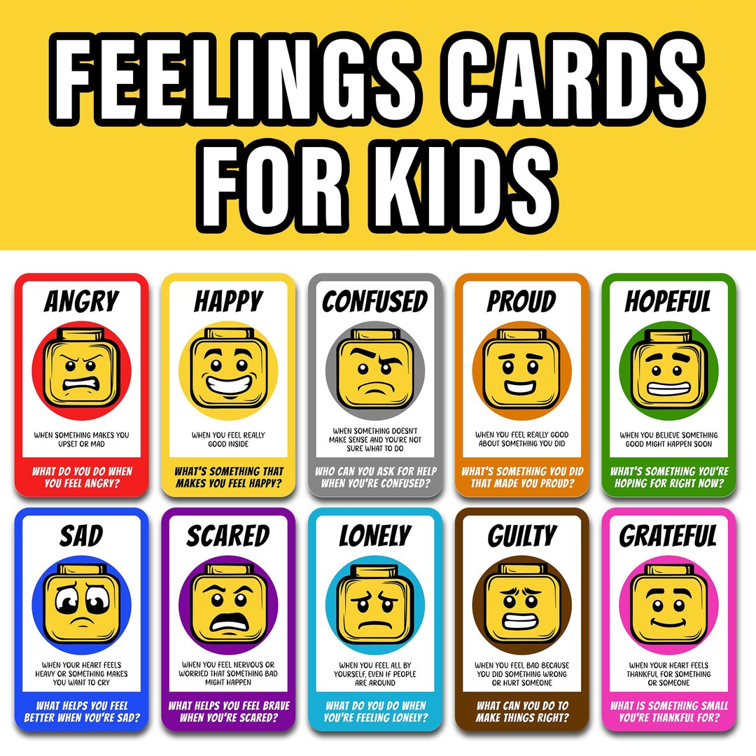 Printable Emotion Flashcards for Kids: SEL Therapy Tool (PDF & Editable ...