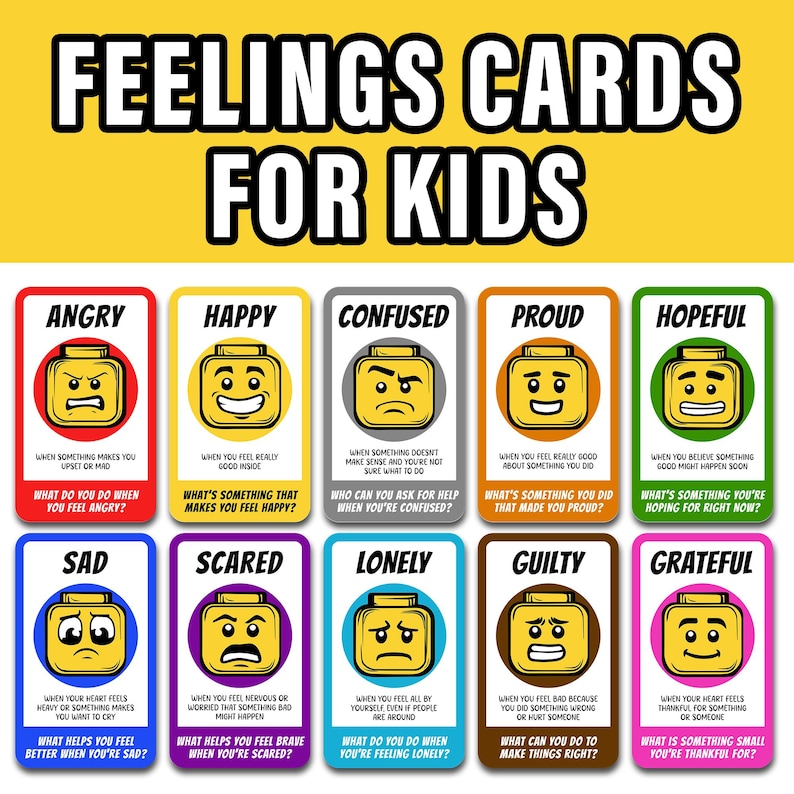 Printable Emotion Flashcards for Kids: SEL Therapy Tool (PDF & Editable ...