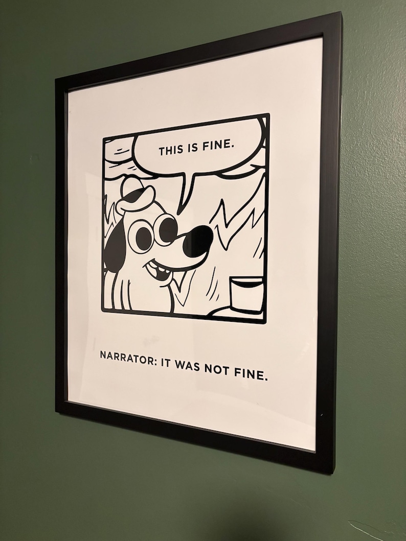 This is Fine Dog Meme Poster | Minimal Wall Art | Cricut Project File ...