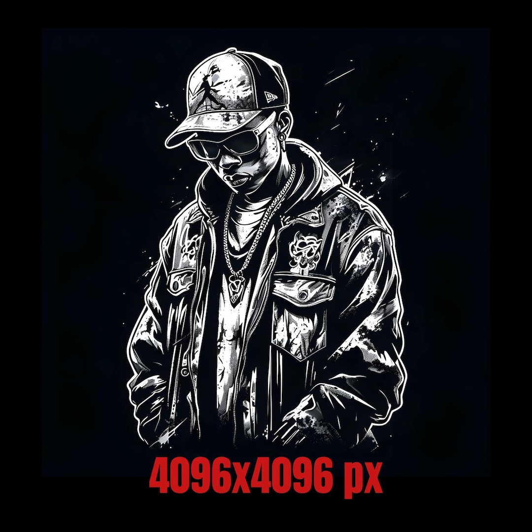 Streetwear Gangsta Art – Urban Rapper PNG Graphic for T-shirts & Merch ...