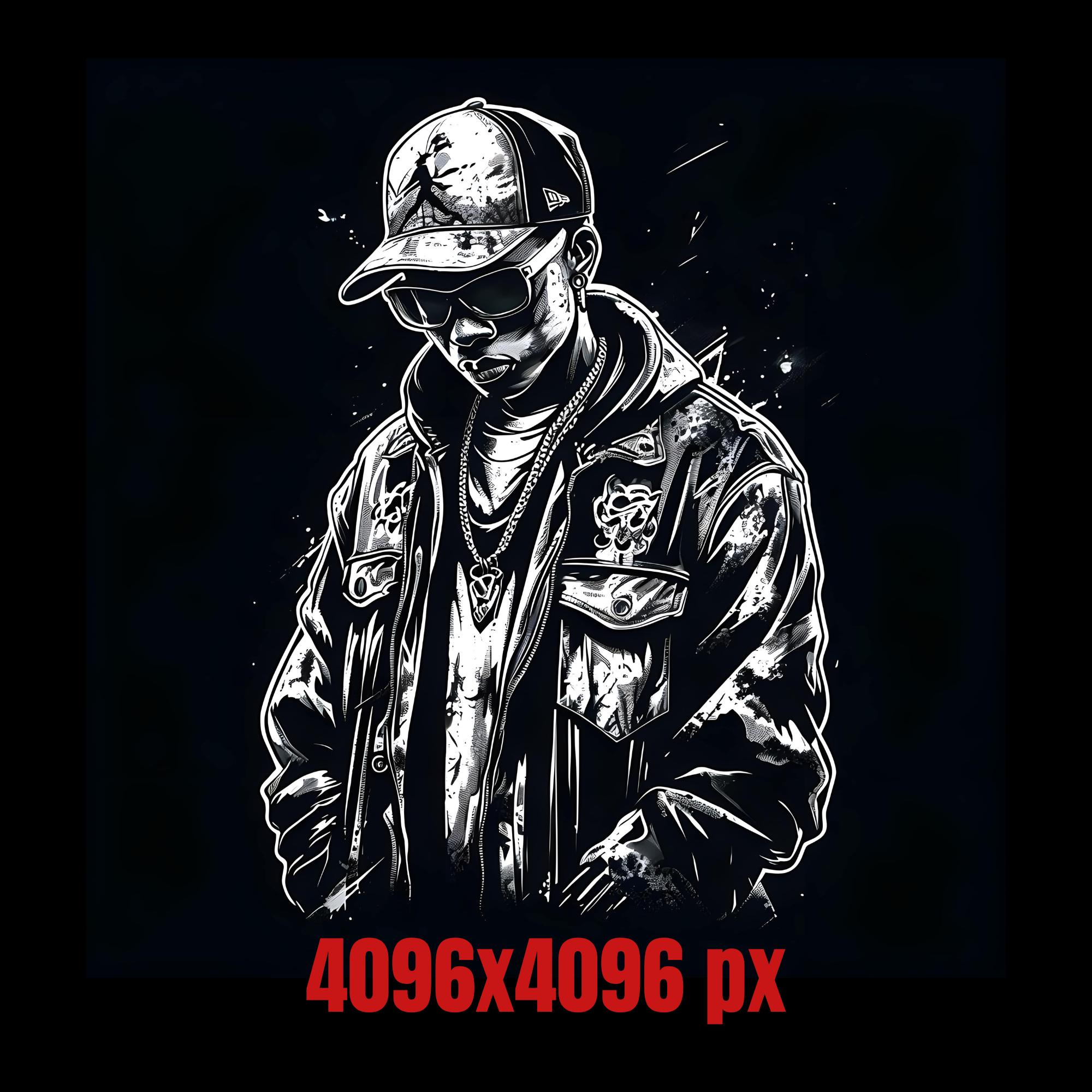 Streetwear Gangsta Art – Urban Rapper PNG Graphic for T-shirts & Merch ...