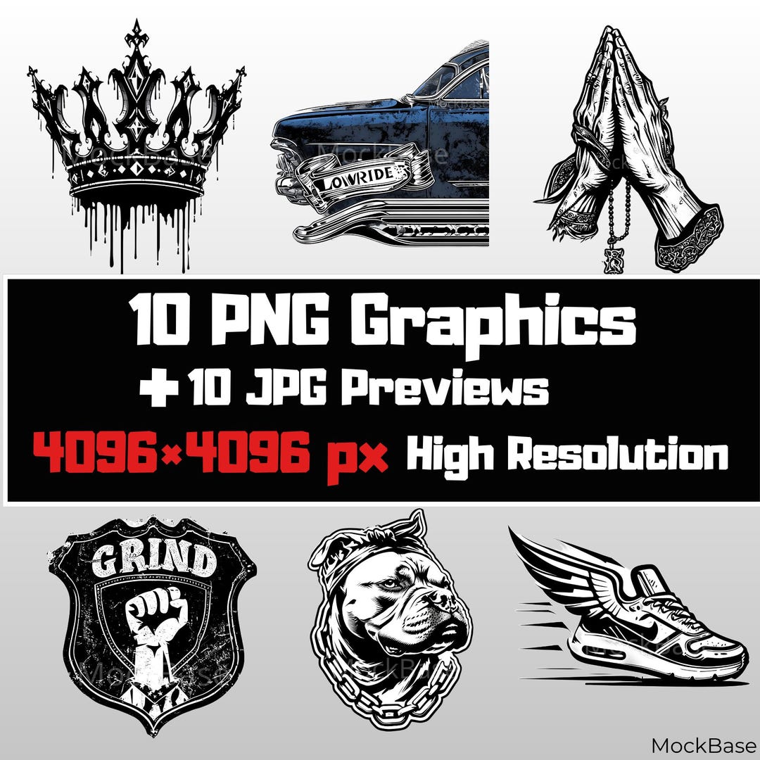 Urban Street Badge Pack 10 High Res Pngs 4096x4096 Streetwear Logos ...